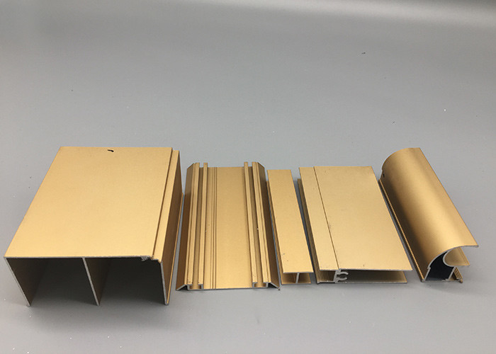 Sandy Blasted Anodized Aluminum Profiles Gold Anodizing Extruded ...