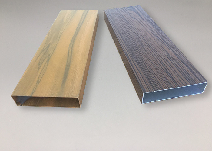 High Precision Seamless Aluminium Tube Profiles Wood Color Surface ...